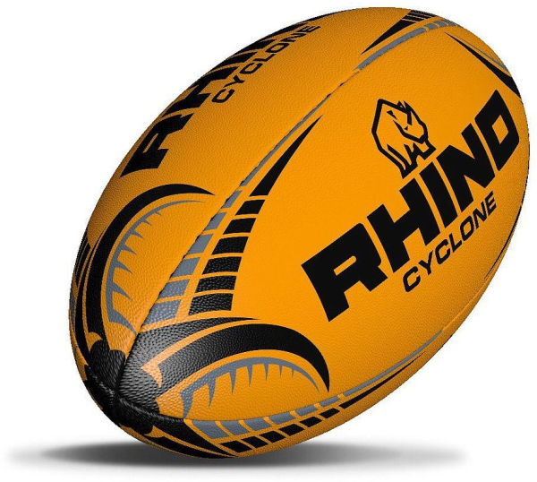 Rhino Cyclone Rugby Training Ball - Fluo Orange - Total Sports Direct