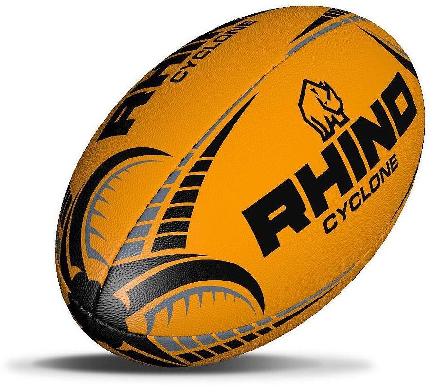 Rhino Cyclone Rugby Training Ball - Fluo Orange - Total Sports Direct
