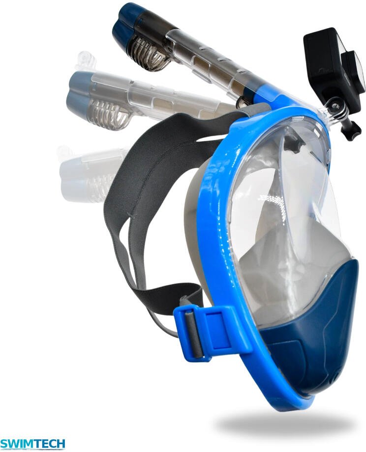 Swimtech Full Face Snorkel Mask - Adult - Blue / Grey - Total Sports Direct